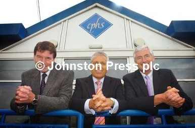 37556298-LONG SERVICE: Retiring teachers Mr Norman Stott, Mr John Young ...