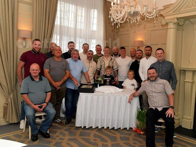 39732332-International footballer James McClean pictured with his son ...