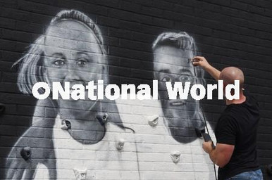 39527630-WIGAN 01-08-22 Scott Wilcock of Snow Graffiti, is working on a ...