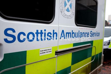 29909398-John Devlin 22 01 15. GLASGOW. GV of ambulance at accident and ...