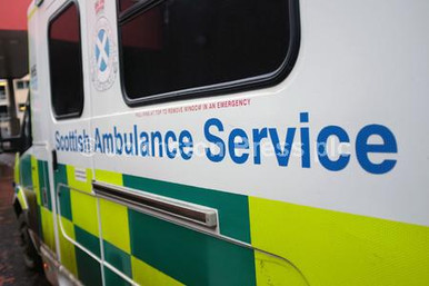 29909400-John Devlin 22 01 15. GLASGOW. GV of ambulance at accident and ...