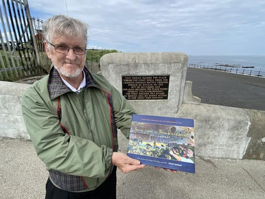 39733377-Ian Lightfoot with his book on the Bombardment of Hartlepool ...