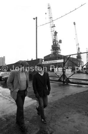 20377760-Henry Robb s Shipyard, Leith. January 1984 Two workers outside ...
