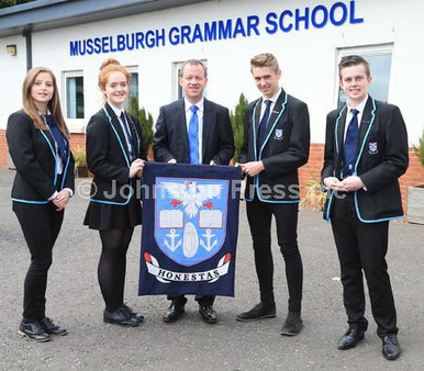 31407144-Musselburgh Grammar School Head Boy & girl with their deputies ...