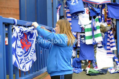 27559062-John Devlin 25 04 14. GLASGOW. Ibrox Stadium. Tributes to the ...