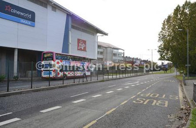 29113678-JP License The section of the Western Approach road above the ...