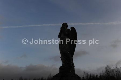26681441-The town of Lockerbie. 25 years after the disaster. A statue ...