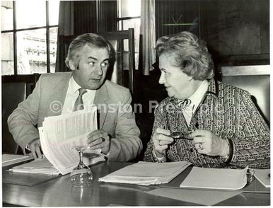 20378888-MICHAEL MARTIN MP IN NOVEMBER 1984 with MRS JEAN MORRIS at the ...