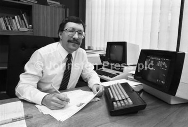 20378923-Admistrator Alan Wilson at his desk at Radio Forth on their ...