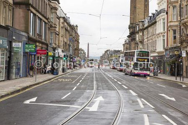 26068284-View of West End and along Shandwick Place now the tram works ...