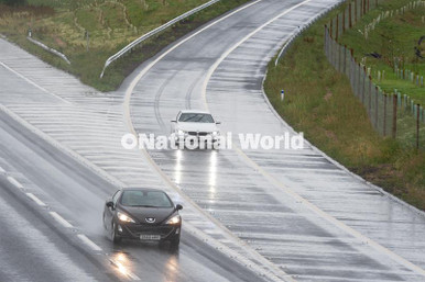 39803491-Cars join the M55 motorway for the first time from the Preston ...
