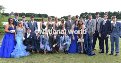39822997-Students gather together before the stat of their prom ...