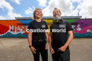 39824486-Artists Clair Martin and Steve Baker who, along with fellow ...