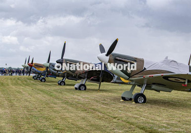 39824412-The Eagle Squadron Spitfire, right, originally based at ...