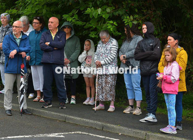 39843183-People gather in Knockalla Drive Buncrana, on Tuesday ...