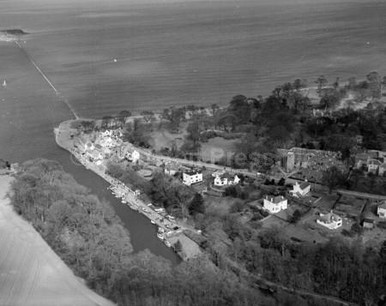 20004106-Aerial of Cramond Edinburgh from Cramond Kirk and River Almond ...