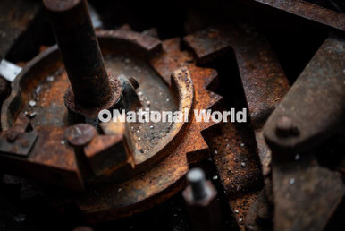 39874621-John Woodman with the last remaining trams at Wyre Dock LEP ...