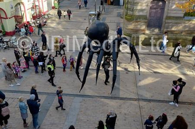 39220493-Arachnobot, the giant spider, roams the city centre on Friday ...