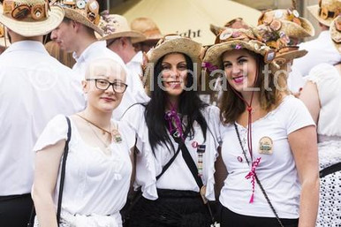 39104243-Sowerby Bridge Rushbearing Festival 2021. From the left, Enya ...