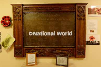 39902892-The memorial from St Peter's Church, currently on display at ...