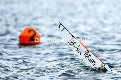 39912332-Dragon Force 65 model racing yacht on the boating pond next to ...