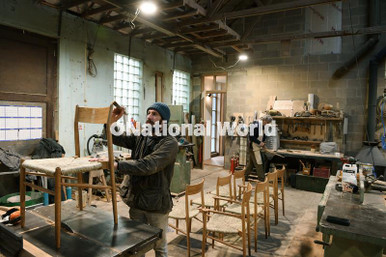 39915494-Woodworker Marcus Jacka, who makes furniture and set up Non ...