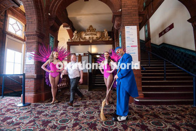 39945674-Merlin season launch at Blackpool Tower. Mooky welcomes guests ...