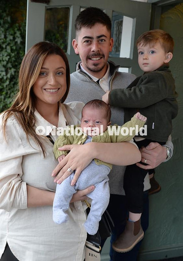 39949598-Friends and family members of baby George Higgins, pictured ...