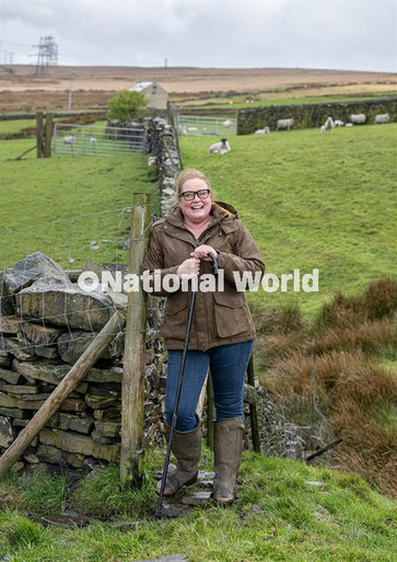 39955476-Farmer Rachel Hallos on the hills at above Ripponden near ...