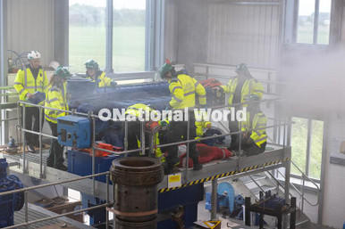 39975159-Paramedic students perform a rescue at an engine room ...