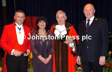 37572739-The Wyre Mayoral Ball at the Marine Hall in Fleetwood. L-R are ...