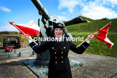 39978785-Kate Harriss is dressed as a member of the WRNS. Ms Harriss is ...