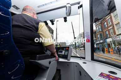 39985763-Tram drivers view up Talbot Road at the Talbot Road Tramway ...