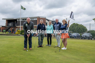 39986222-Stocksbridge Golf Club captain Gary Finney, left, with a 100 ...