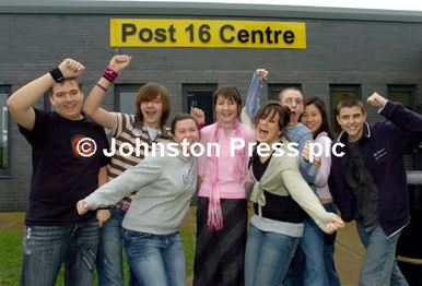 23501650-Fleetwood High School A level successes. From left, Ricky Bond ...