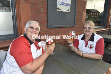 39992854-England fans at the Shepherds Crook pub in Portsmouth ...