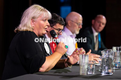 39996275-Independent candidate Anne Aitken speaks at the Fylde Hustings ...