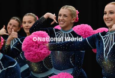39998795-Wigan cheer and dance team The Hawks celebrate their success ...