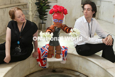 40008591-Flower pot trail, Buxton's own Olympian Abbie Wood is portayed ...