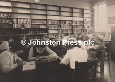 23461251-Queen Mary School 1951 Pupils in the library. Historical ...