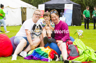 40012045-Happy Valley Pride at Calder Holmes Park, Hebden Bridge. From the left, Cara Bedell ...