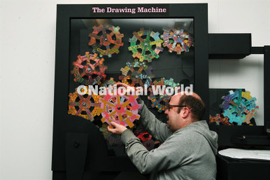 40018588-Artists from Artworks Sheffield installing Drawing Machine, a ...