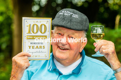40020843-Ron Pearson, of Calverley, Leeds, celebrating his 100th ...