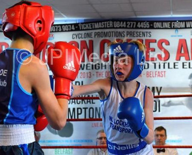 39401533-Jack Doherty, Star of the Sea, on the right, boxing Dungloeâ ...