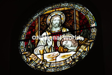 40035054-Colourful window inside Lytham Methodist Church with the ...