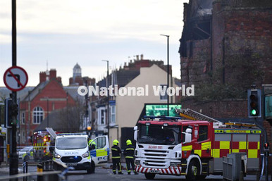 40045545-The scene of a fire at the former Odeon building York Road and ...