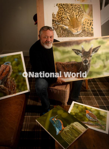 40055629-Artist and Actor Paul Hawkyard pictured with his work at his ...