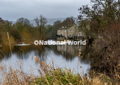 40082140-Addingham High Mill by the weir on the River Wharfe in ...