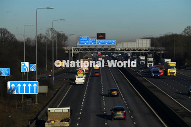 40088181-Motorway signs. M1 and M62 at junction 41 of the M1. 16th ...