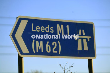 40088179-Motorway signs. M1 and M62 at junction 41 of the M1. 16th ...